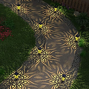 twinkya 8 Pack Small Solar Garden Lights Outdoor Waterproof Decorative Solar Pathway Landscape Yard Lights for Patio Path Backyard Walkway Sidewalk Driveway Garden Decor (8 Pack, Black)