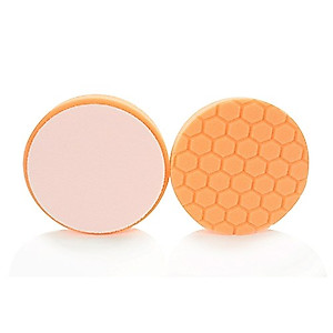 Chemical Guys BUFX_102HEX6 BUFX_102_HEX6 Hex-Logic Medium-Heavy Cutting Pad, Orange (6.5 Inch Pad made for 6 Inch backing plates), 1 Pad Included