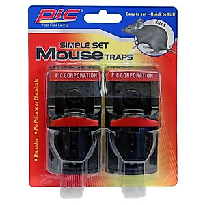 Pic PMT2 Plastic Mouse Trap, 2-Pack