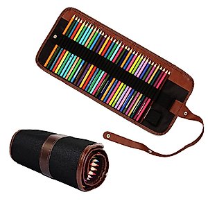 Bringsine Colored Pencils Set for Painting Drawing- 36 Colouring Pencils Leather Case Bag Coloring Book Ideal for Christmas Gifts