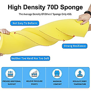 Millsilo Custom Size Bench Cushion for Indoor Outdoor Furniture, Non-Slip Window Seat Cushions, Piano Dining Cushion for Bench, Long Storage Bench Cushion, Washable Cover, 70D High Density Sponge