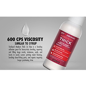 Starbond EM-600 Medium Thick, Premium CA - Cyanoacrylate Adhesive Super Glue (for Woodturning, Hobby, Screen Printing, Lapidary) (2 Ounce)