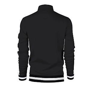 SCREENSHOTBRAND-51700 Mens Urban Hip Hop Premium Track Jacket - Slim Fit Side Taping Basic-Black-Medium