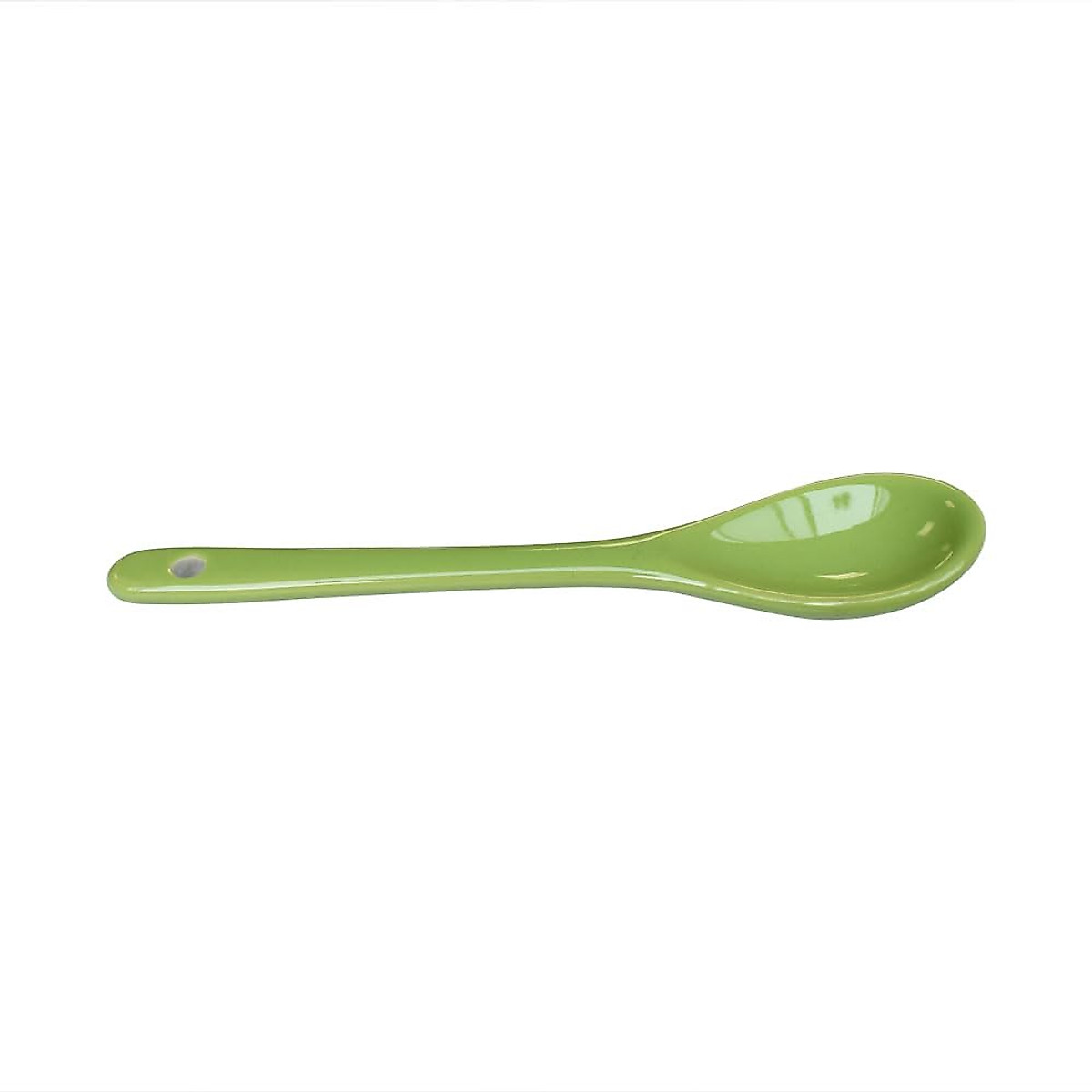 Xmomx 6 pcs Porcelain Egg Spoons Tea Spoon Ceramic Spoons 4.7 inch Coffee Dessert Yogurt Tea Milky Green