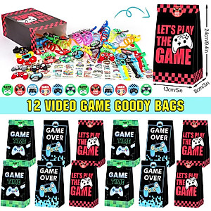 ANPHILE Video Game Party Favors for Kids, Video Game Birthday Party Supplies Gifts Pinata for Birthday Kids Age 3-5, 6-8, Video Game Party Favors Bags Treat Bags for Graduation, Birthday