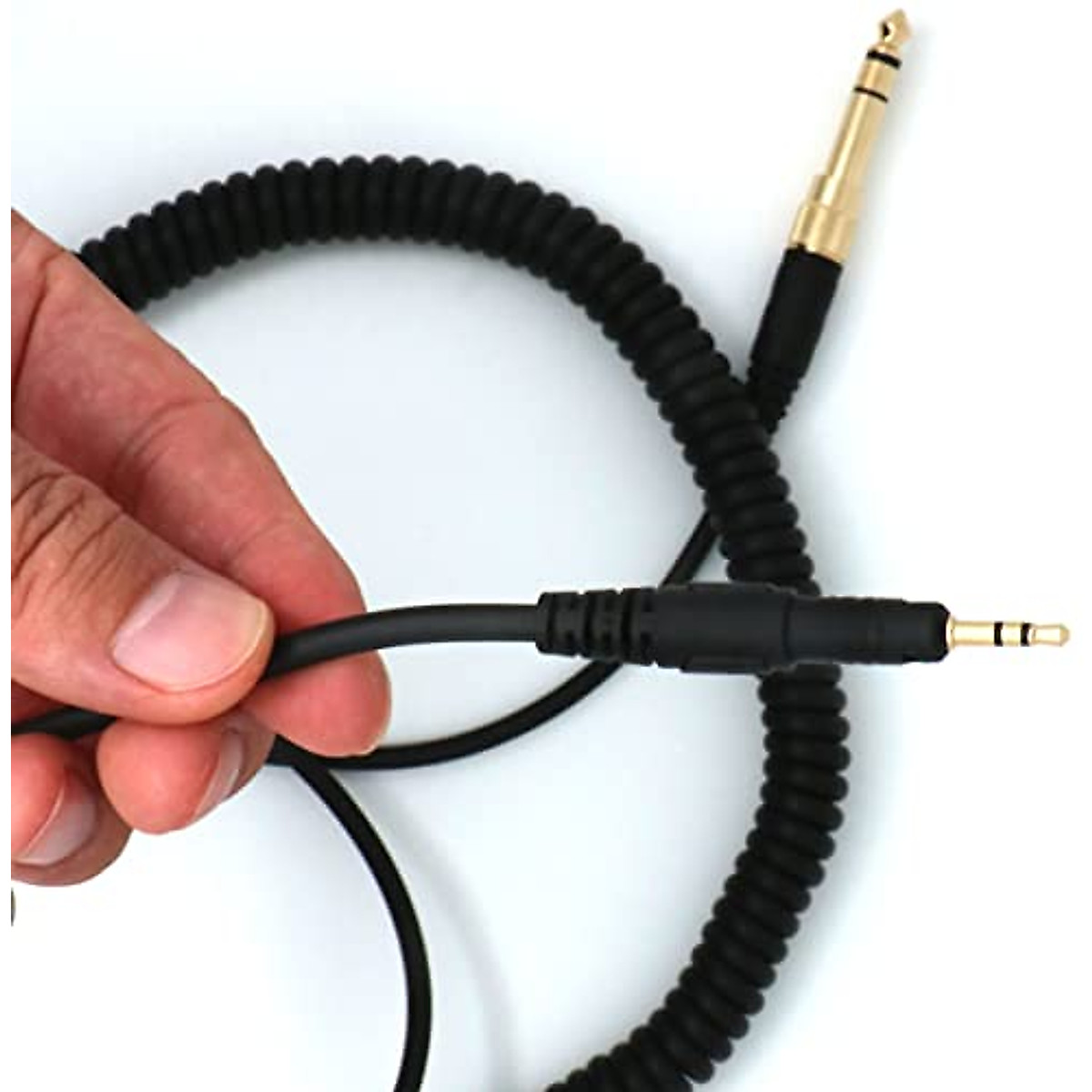 Detroit Packing Co. HP-SC Replacement Audio Cable for Audio Technica ATH-M50x, ATH-M40x, ATH-M70x M-Series Headphones with 1/4 inch (6.35mm) TRS Adapter (Coiled, 1.4M~4.5 feet)