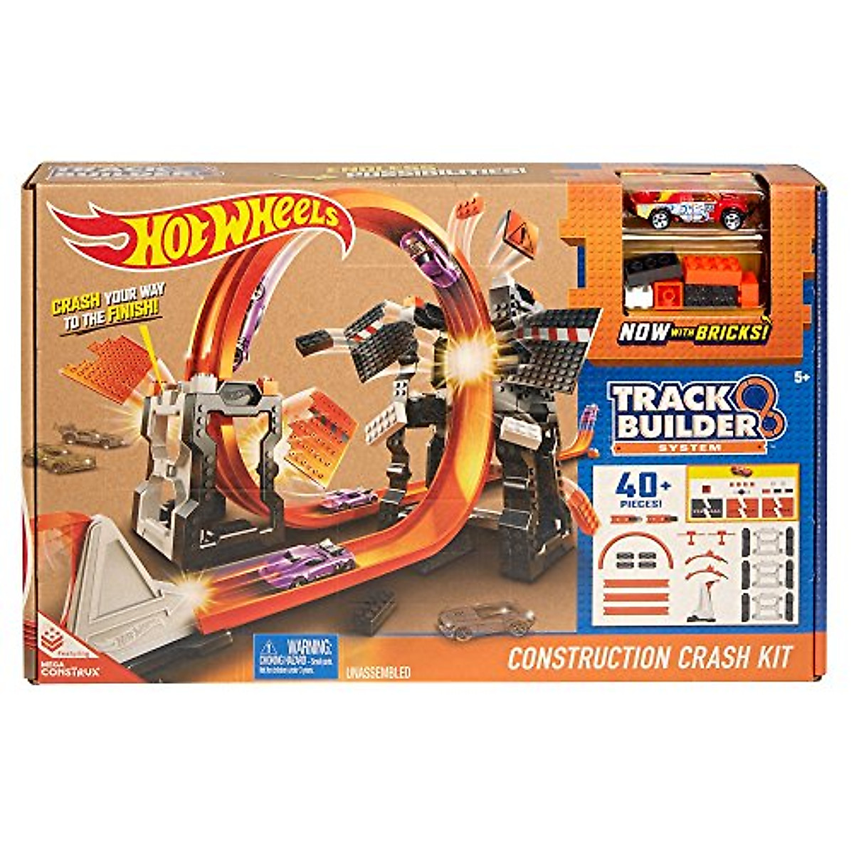 Hot Wheels Track Builder Construction Crash Kit