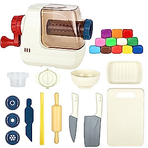 Play Dough Set Tools 28PCS Play Kitchen Creations Playdough Toys Noodle and Ice Cream Maker Playdough Sets for Kids Toddlers Ages 4-8 Girls Boys Birthday Holiday Gift (12PCS Dough Included)