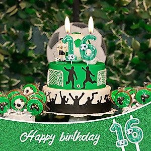 Green Soccer 10th Birthday Candles Number 10 Candle Cake Topper Green Soccer Party Decorations Happy 10th Birthday Cake Decorations for Boys Girls Kids Sporty Green Soccer Party Supplies