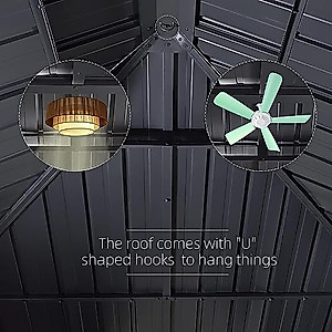 Shade N' Shelters 12' x 14' Outdoor Hardtop Gazebo for Patio, Backyard, Garden, or Deck (12' x 14', Aluminum Black Frame)