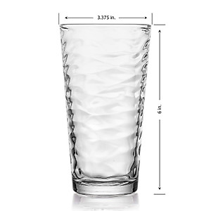 Modern Drinking Glasses12 Piece Set, Reflection Glassware, Includes 6 Cooler Glasses(17oz) 6 DOF Glasses(13oz) 12-piece Elegant Glassware Set (6 - 17 oz coolers 6 - 13 oz Rocks)