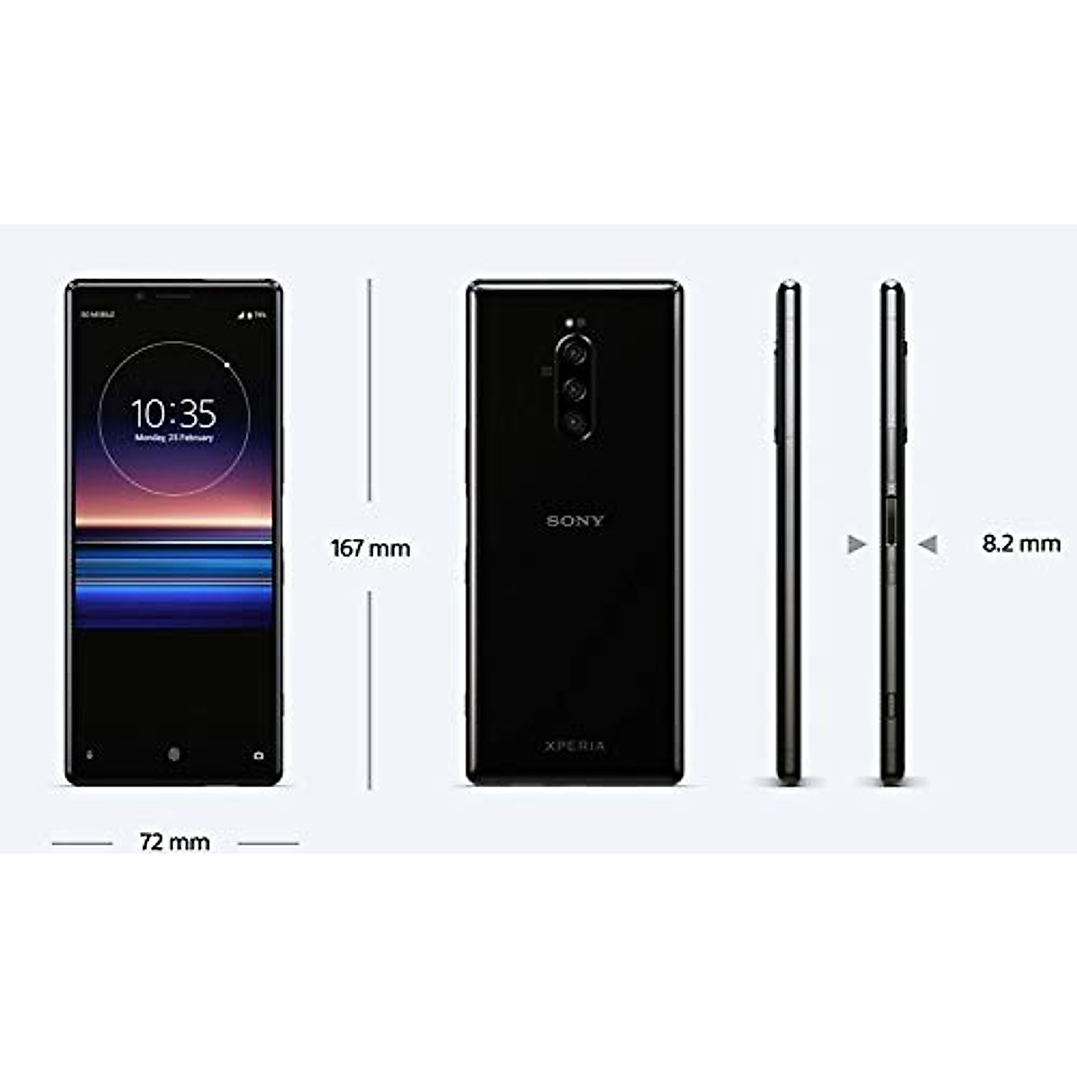 Sony Xperia 1 J9110 Dual-SIM 128GB/6GB Dual Sim - International Model - No Warranty in The USA - GSM ONLY, NO CDMA (Black)