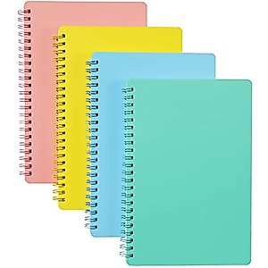 Spiral Notebook - 4 Pack Spiral Notebook, 5.6'' x 8.25'', 80 Sheets / 160 Pages Per Notebook, Spiral Notebook with Twin-Wire Binding, Journals for Women, College Ruled Notebooks with 4 Colors