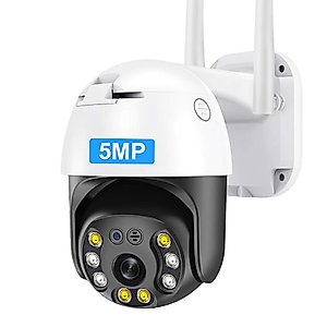 INQMEGAPRO 5MP PTZ WiFi Security Camera Outdoor, 1920P HD Wireless Surveillance Camera, Waterproof IP Camera, 2-Way Audio, Enhanced Night Vision, Motion Detection, ONVIF, SD Card Slot,393-5MP