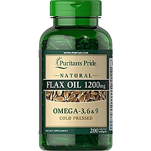 Puritan's Pride Natural Flax Oil 1200 mg-200 Rapid Release Softgels