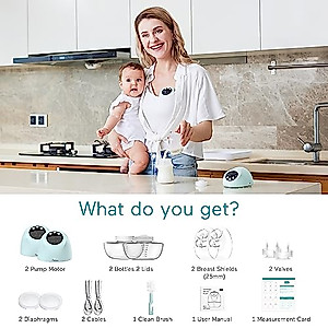 Paruu P3 Wearable Breast Pump Hands-Free, All-in-one Milk Storage, Breast Pump Portable, 4 Modes & 10 Levels, Electric & Smart Display, Memory Function, 17/21/25mm Flange (2 Packs)