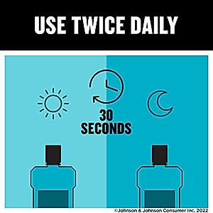 Listerine Cool Mint Antiseptic Mouthwash to Kill 99% of Germs That Cause Bad Breath, Plaque and Gingivitis, Cool Mint Flavor, 1 L (Pack of 2)