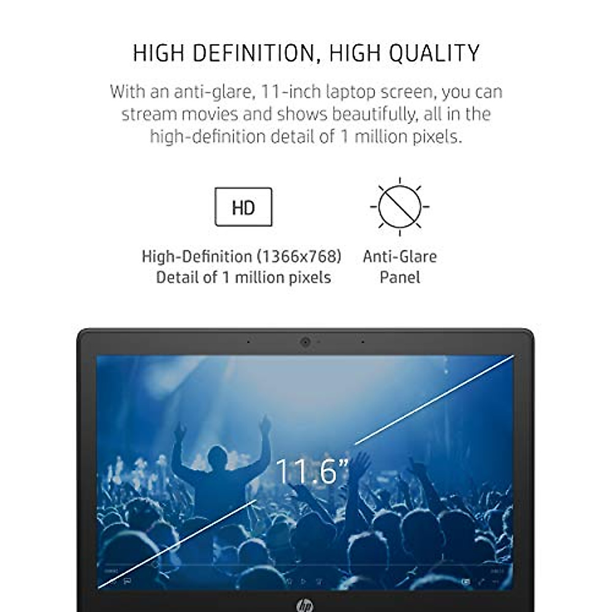 HP Chromebook 11.6-inch Laptop, MediaTek MT8183, MediaTek Integrated Graphics, 4 GB RAM, 32 GB eMMC Storage, Chrome (11a-na0010nr, Ash Gray) (Renewed)