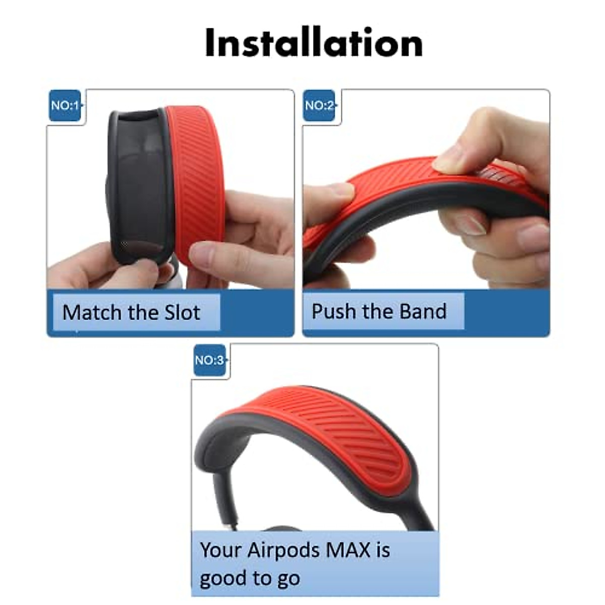 Zotech Headband Cover for AirPods Max Headphones Washable Anti-Scratch Ear Cups Cover Skin Protection and Headband Cover for AirPods Max (Red)