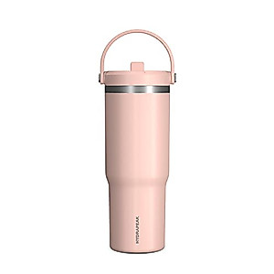 Hydrapeak Nomad 32 oz Tumbler with Handle and Straw Lid, Leakproof Tumbler, Tumbler Lid Straw, Double Insulated Tumblers, 32oz Double Insulated Cup Straw, Stainless Steel (Peony)