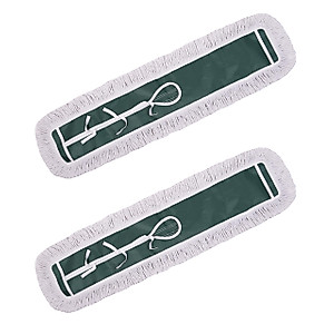 Qipeng 36"" Industrial-Grade Cotton Dust Mop Head Refills, Perfect Replacement for Busy Home, Gym, Commercial Spaces, Heavy-Duty Mop for Janitorial & Housekeeping Needs - 2 Pack (White)