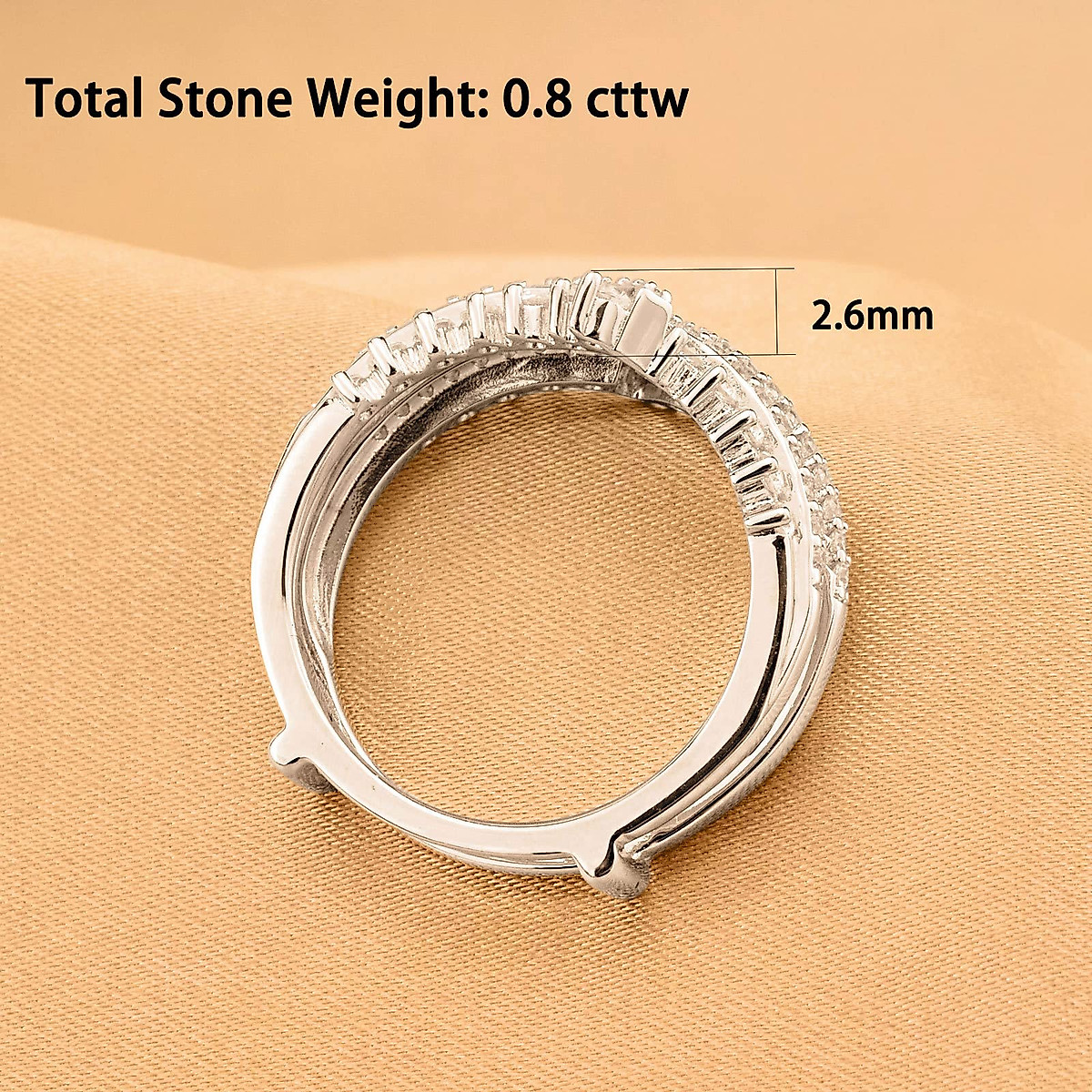 Newshe Jewellery Ring Enhancer for Engagement Rings AAAAA Cz Wedding Band for Women 925 Sterling Silver Bridal Eternity Size 7