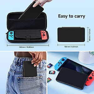 JINGDU 24-Slot Switch Game Card Case Compatible with Nintendo Switch Games & micro SD Cards, Portable Games Holder Organizer Suitable for Switch, Lite & OLED Game Cards, Black
