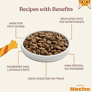 Made by Nacho Bone Broth Infused Dry Cat Kibble - Cage-Free Chicken & Pumpkin Recipe - Premium Grain-Friendly Cat Food 4lb Bag