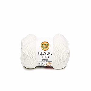 Lion Brand Yarn Feels Like Butta Soft Yarn for Crocheting and Knitting, Velvety, 1-Pack, White