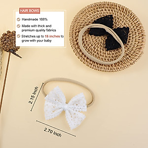 Mery Yuer Baby Girls Lace Headbands Hair Bows Nylon Hairbands for Newborn Infant Toddlers and kids