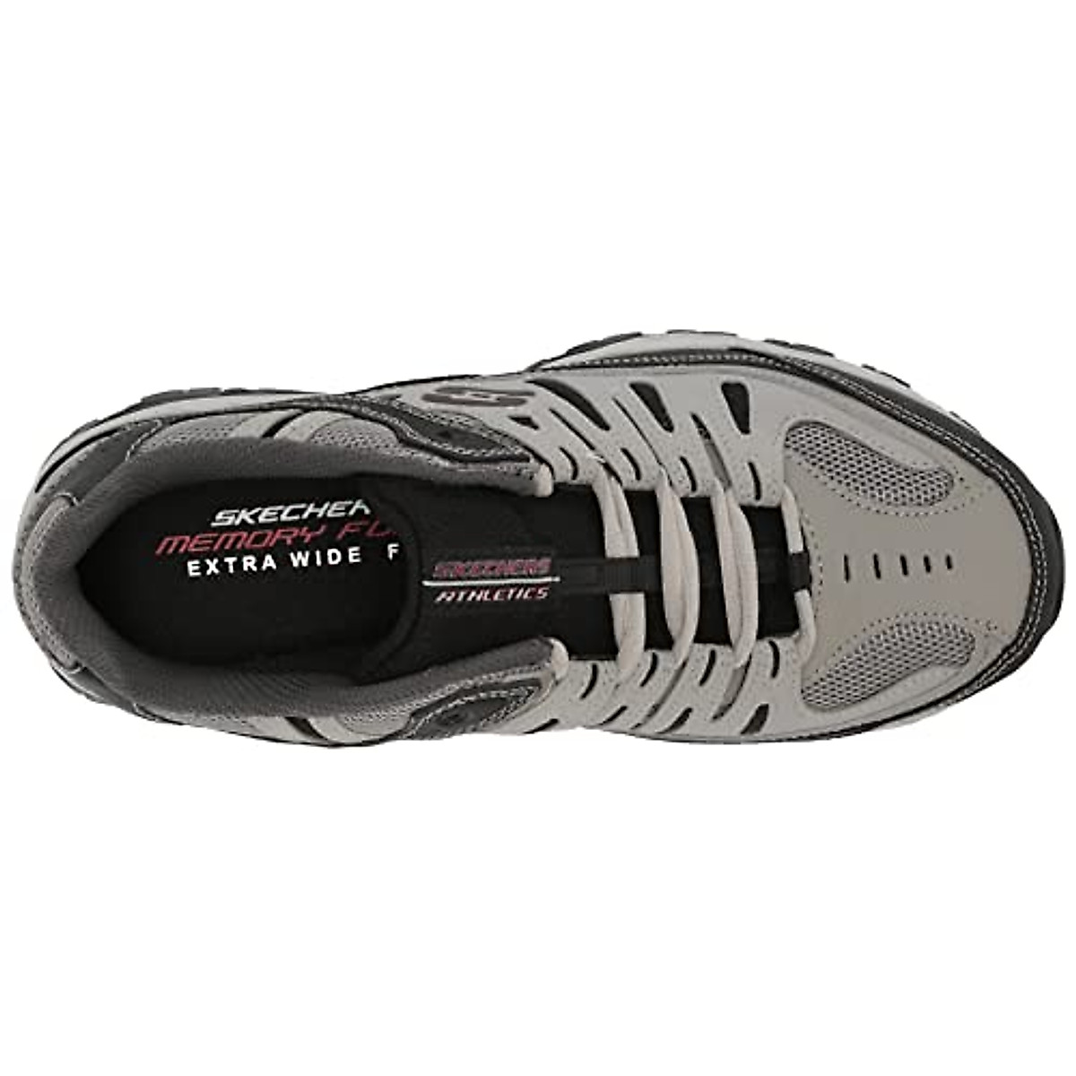 Skechers Men's Afterburn Memory-Foam Lace-up Sneaker Oxford, Gray/Black, 8.5 X-Wide