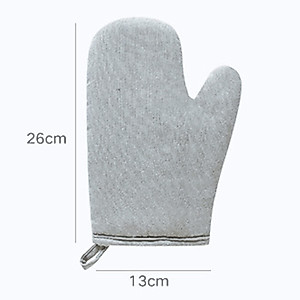 1Pc Oven Glove Super Soft Wear Resistant Cotton Flax Anti-Scalding Glove Thickening Heat-Insulating Oven Mitt for Home Baking