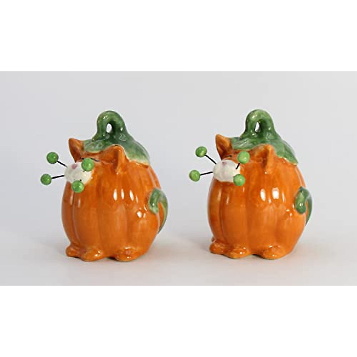 Fine Ceramic Whisker Cat Salt & Pepper Shakers Set by Amy Lacombe, 2-7/8" H