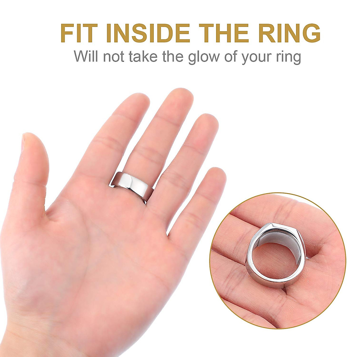 Blulu Ring Size Adjuster Loose Rings Adjuster Invisible Ring Sizer with Clean Cloth for Wide Ring Fixing, 5 Sheets (85 Pieces Totally)