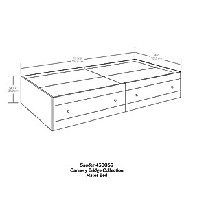 Sauder Cannery Bridge Twin Mate's Bed in Sindoori Mango, Sindoori Mango Finish