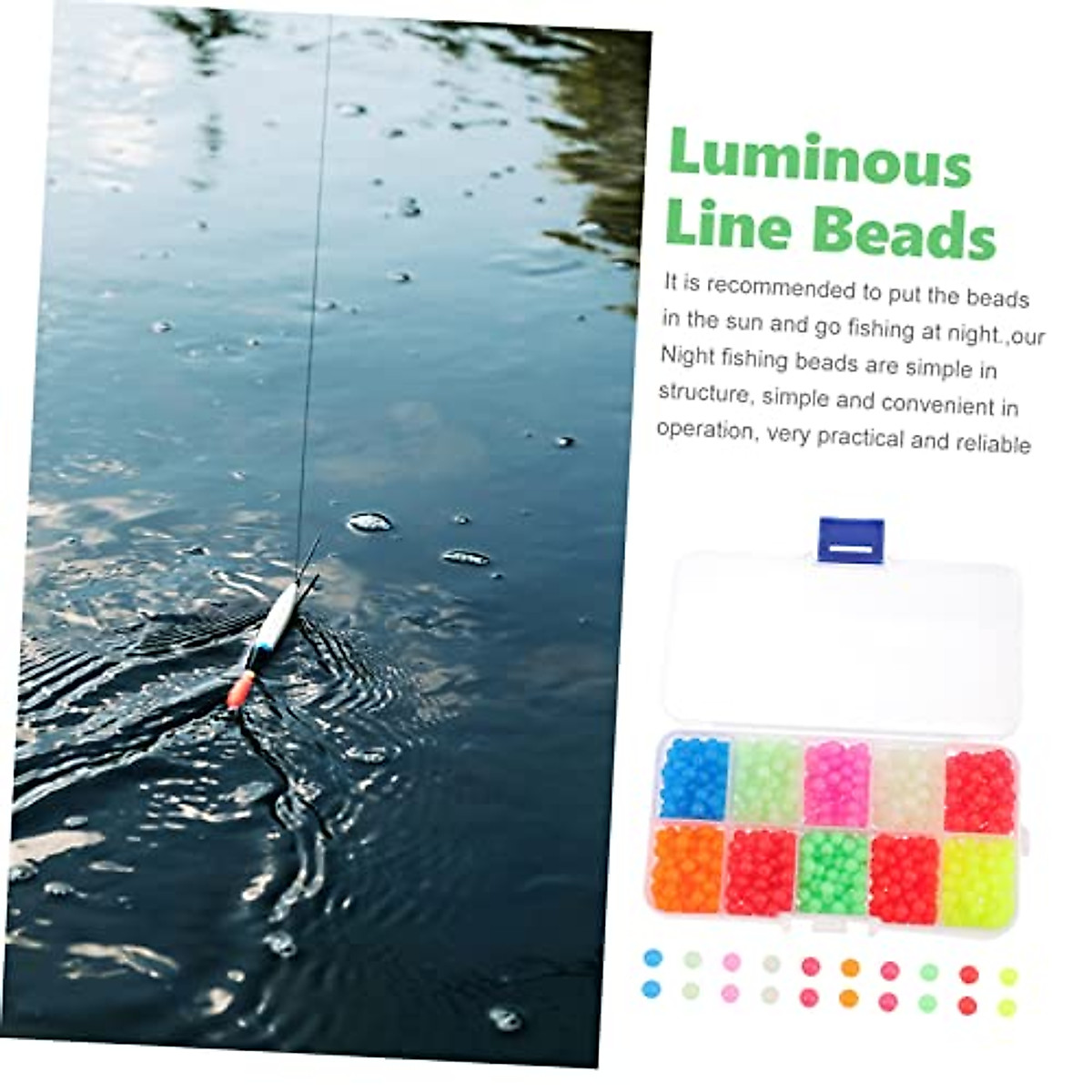 TOKIDNY 4000 pcs Colorful Float Bait Glow Lake for Night Tools Sea Fishing Assorted Line Saltwater Beads Gear Eggs Freshwater Mmplastic Color Luminous Round Mix Accessories River