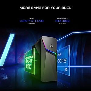 ROG Strix G10 Gaming Desktop PC, Intel Core i7-11700, GeForce RTX 3060, 16GB DDR4 RAM, 1TB PCIe SSD & TUF Gaming 27" 2K HDR Gaming Monitor (VG27AQ) - QHD (2560 x 1440), 165Hz (Supports 144Hz)