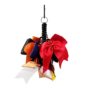 Hooshing Cheer Bows Holder, Handmade Carabiner Paracord Keychain for Teen Girls Cheerleading Sports, Black