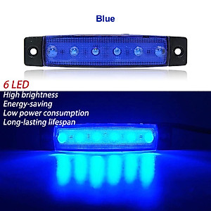 WIMACT LED Boat Interior Lights Marine Boat Lights Courtesy Light Strip Deck Transom Cockpit Navigation Lighting Waterproof 12V for Pontoon Sailboat Kayak (6Pcs) (Blue)