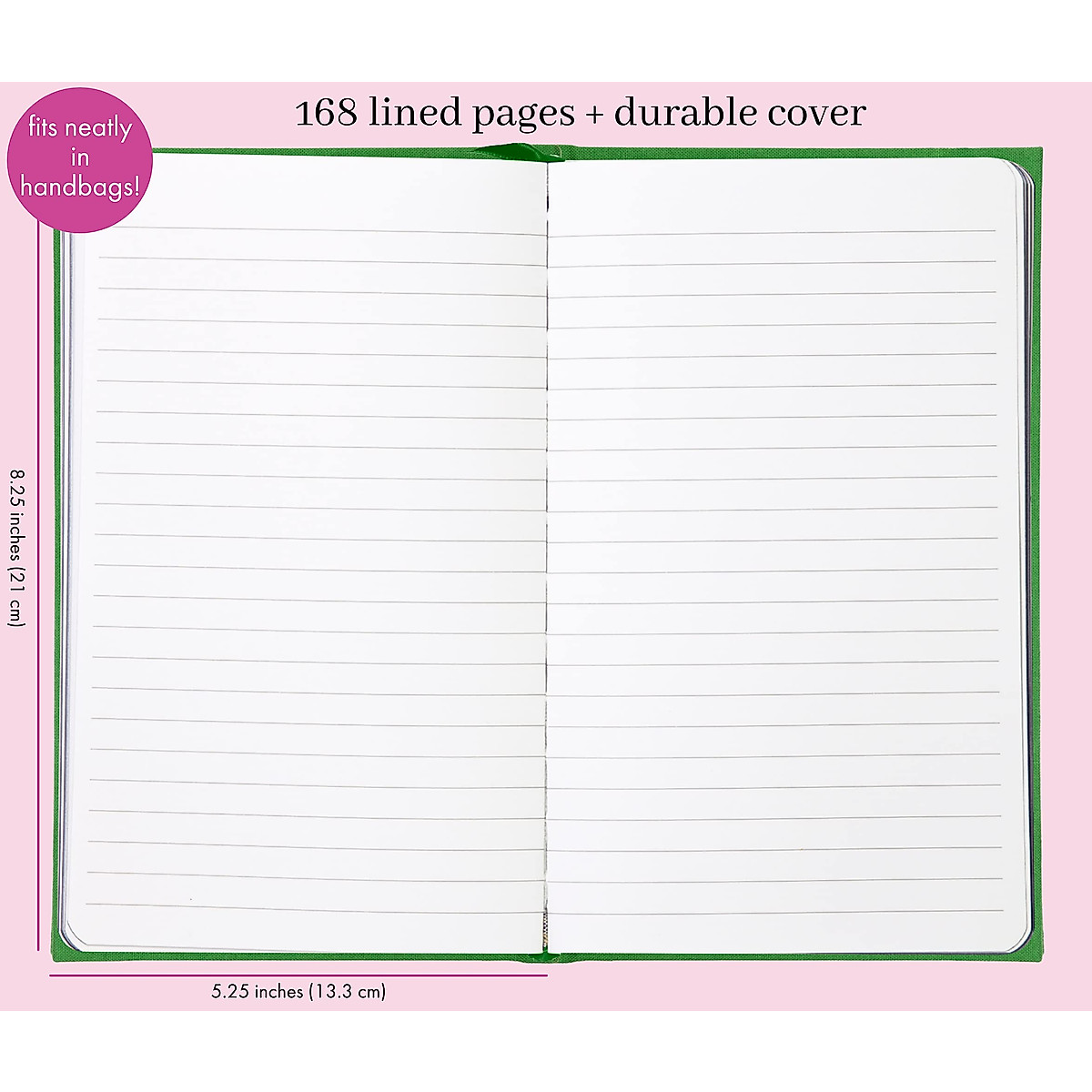 Kate Spade New York Take Note Large Notebook Journal, Green Cloth Hardcover Journal, Diary Includes 168 Lined Pages, Dragonfly Flight