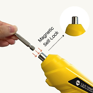 SainSmart Cordless Electric Screwdriver with Rechargeable 3.6v Lithium Battery and 1/4” Hex Chuck, Includes 45pcs Bits, 1 Extension Rod and 1 USB Cable