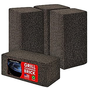 Stock Your Home Grill Cleaning Brick (4 Pack) - Heavy Duty Grill Cleaning Brick - Pumice Stone Brick for Flat Tops and Griddles - Blackstone Griddle Cleaner - Non-Scratch Grill Cleaner