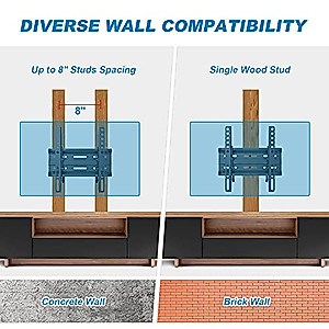 Tilting TV Wall Mount Bracket Low Profile for 13-42 Inch Flat Screen TVs & Monitors, Universal Tilt TV Monitor Mount Fits 8" Wood Studs VESA 200x200mm by Pipishell