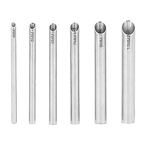 6pcs Body Jewelry Piercing Receiver 4mm 5mm 6mm 7mm 9mm 10mm, Stainless Steel Piercing Receiving Tubes