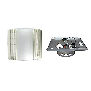 NuTone S0503B000 Bathroom Fan Motor Assembly and NuTone 85315000 Heater and Ventilation Fan Lens with Grille Assembly (Bathroom Fan Motor, and Fan & Grille Bundle)