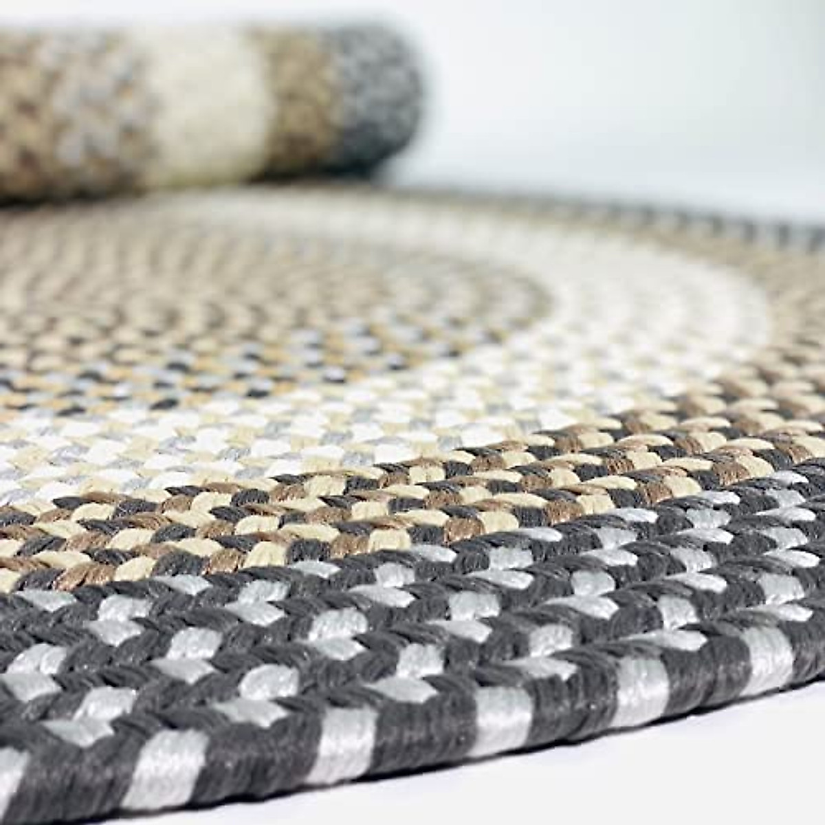 Colonial Mills Marin Braided Rug, 4x6, Gray