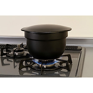 Nishinihon Pottery Rice Pot, Black, 43.3 fl oz (1,100 ml), Arita Ware Hitsu Rice