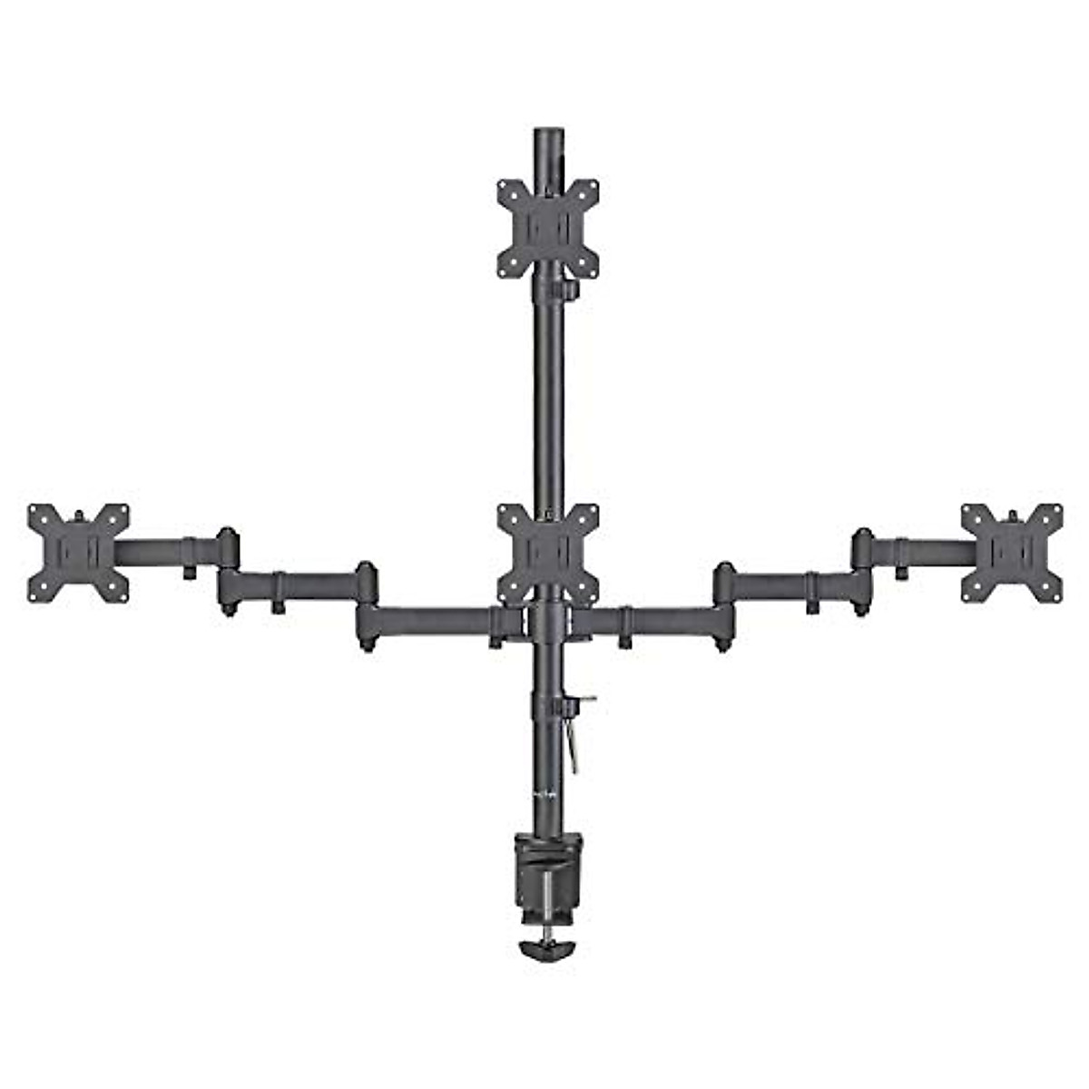 suptek Quad LED LCD Monitor Stand up Desk Mount Extra Tall 31.5 inch Pole Heavy Duty Fully Adjustable Stand for 4 (3+1) / Four Screens up to 27 inch (MD6864)