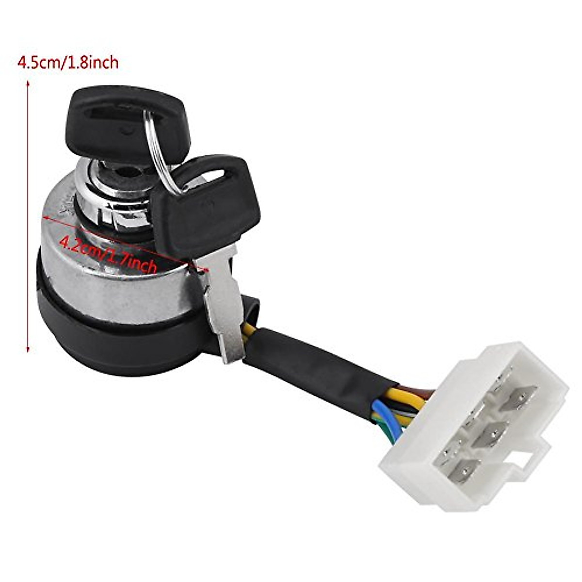 Key Switch of 6 Wire Ignition Start Ignition Start Key Switch For 2.5-6.5KW 188F Gas Generator with 2 key