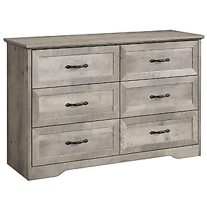 IDEALHOUSE Modern 6 Drawers Dresser, Chest of Drawers Closet Organizers and Storage Clothes, Modern Dressers for Closet Living Room, Kids Bedroom (6 Drawers Dresser, Grey)